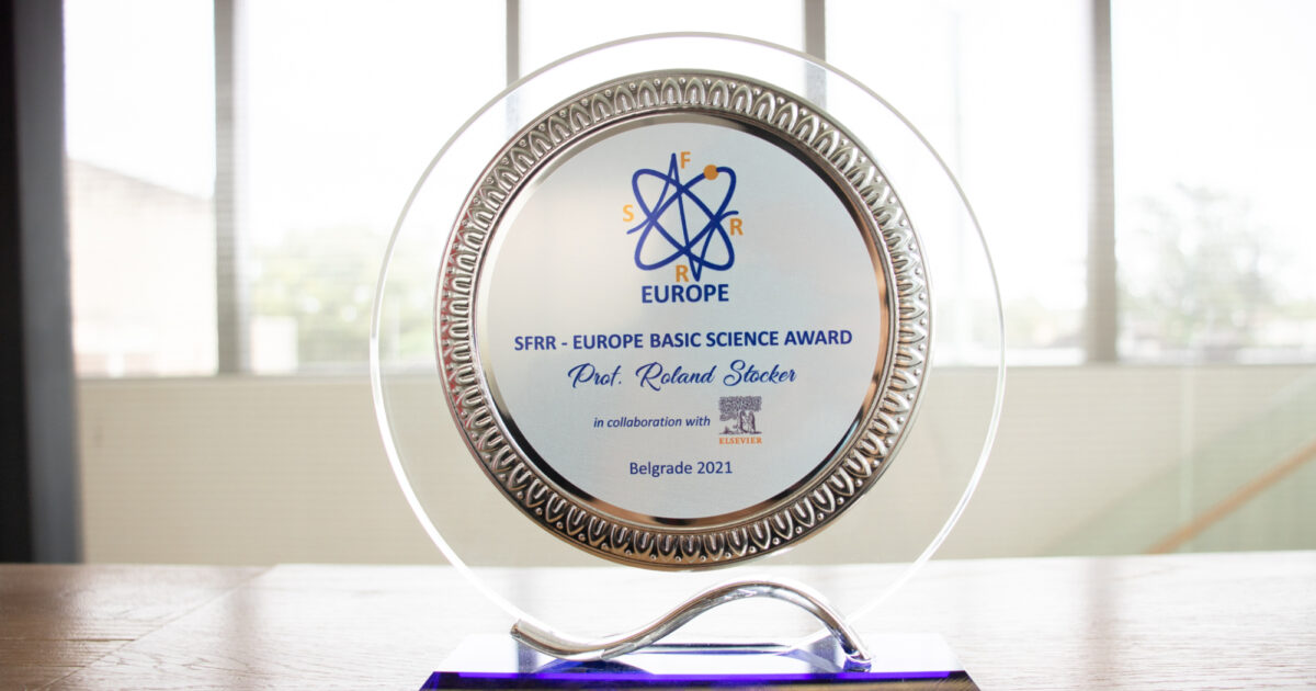 Prof Roland Stocker awarded 2021 Basic Science Award • Heart Research ...